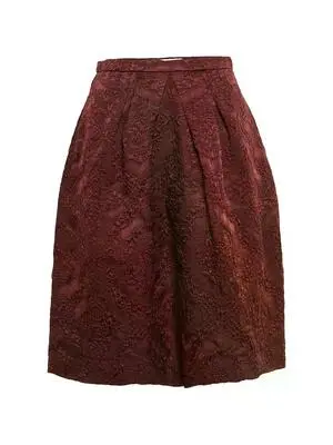 Dior Jacquard Flared Skirt - Red