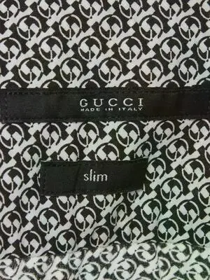 Gucci Button-down Long-sleeve Printed Cotton Shirt
