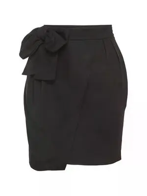 Valentino Garavani Crepe Mini Skirt With Bow Detail - Black
