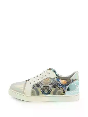CHRISTIAN LOUBOUTIN Fun Vieira Iridescent Graphic Print Lace-up Sneakers