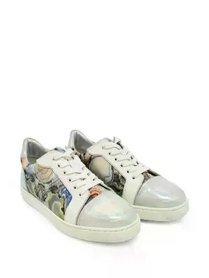 CHRISTIAN LOUBOUTIN Fun Vieira Iridescent Graphic Print Lace-up Sneakers