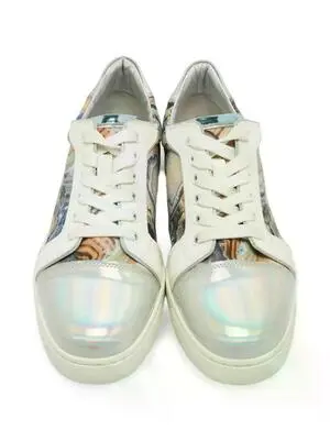 CHRISTIAN LOUBOUTIN Fun Vieira Iridescent Graphic Print Lace-up Sneakers