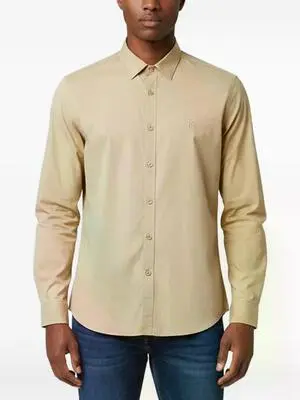 Burberry Logo Embroidered Shirt - Neutrals