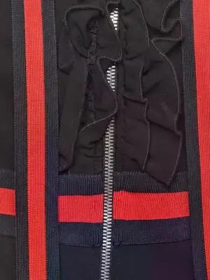 Gucci Ruffle-detail Midi Dress With Web-trim