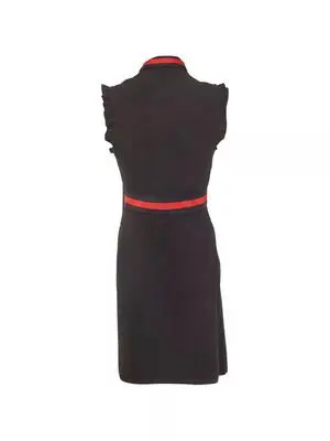Gucci Ruffle-detail Midi Dress With Web-trim