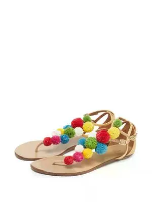 AQUAZZURA Tropicana Pom Pom Sandals
