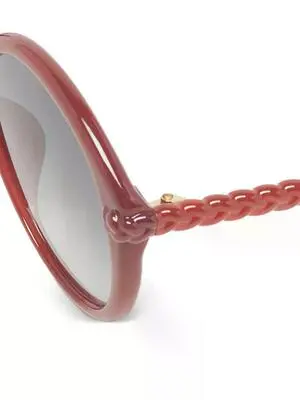 Chloé Braided-arm Round Sunglasses
