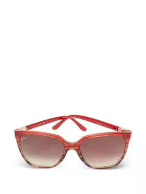 Gucci Square Frame Sunglasses With Gradient Lenses - Red
