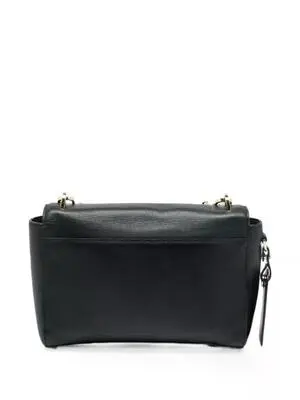 AIGNER Flap Leather Shoulder Bag - Black
