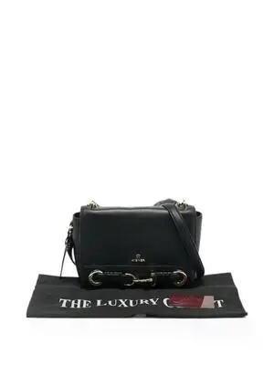 AIGNER Flap Leather Shoulder Bag - Black
