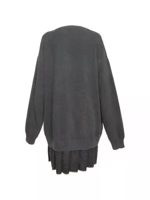 Balenciaga Pleated Long-sleeve Mini Dress