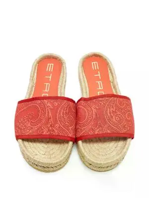 Etro Paisley Print Espadrille Slides