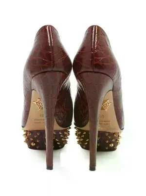 CHARLOTTE OLYMPIA Paloma Spiked Platform Stiletto Pumps - Brown