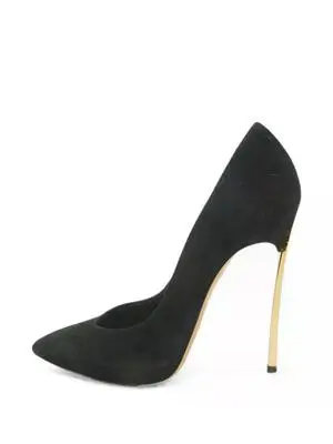 Casadei Pointed Toe Stiletto Pumps With Metal Heel - Black
