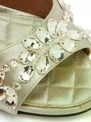 Dolce & Gabbana Crystal Embellished Ankle Strap Stiletto Sandals
