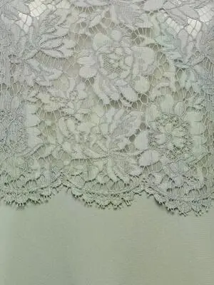 Valentino Garavani Wool Floral Lace Overlay Midi Dress