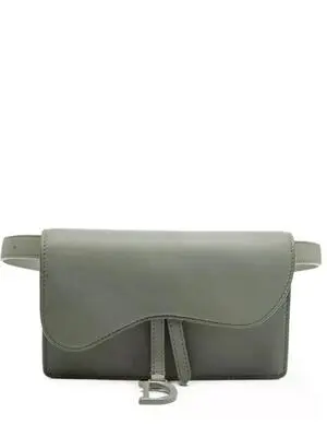 Dior Saddle Leather Belt Bag - Grey