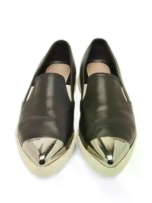Miu Miu Metal Cap Toe Slip-on Sneakers