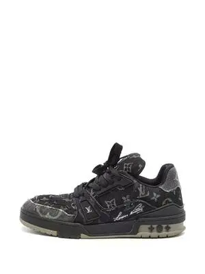 LOUIS VUITTON Trainer Monogram Denim Sneakers - Black