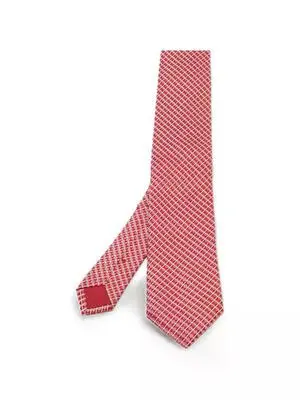 BOSS Geometric Jacquard Neck Tie - Red