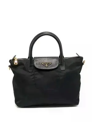 Prada Leather-trimmed Tote Bag