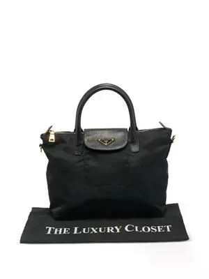 Prada Leather-trimmed Tote Bag