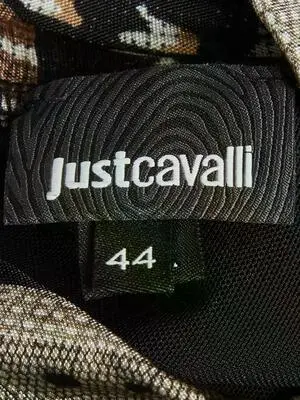 Just Cavalli Graphic Print High Neck Sleeveless Rear Cut-out Jersey Top