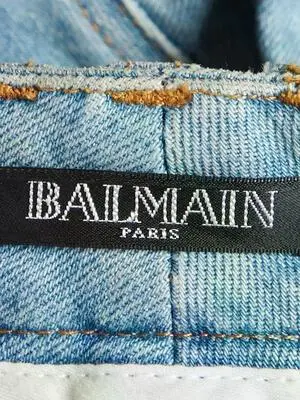Balmain Paneled Zip-details Skinny Jeans
