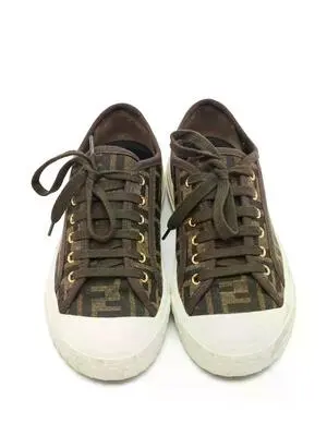 Fendi Ff Motif Canvas Lace-up Sneakers