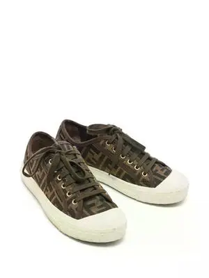 Fendi Ff Motif Canvas Lace-up Sneakers