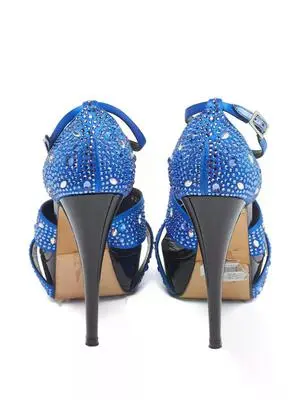 GINA Alicia Crystal-embellished Stiletto Platform Sandals