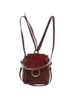 Chloé Faye Leather Backpack - Red