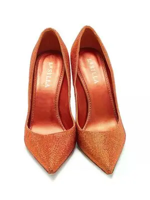 LE SILLA Crystal-embellished Suede Pointed-toe Pumps