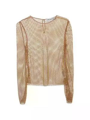 Zimmermann Rhinestone Embellished Mesh Top