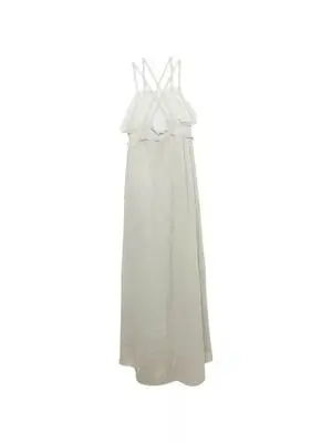 Missoni Cross-back Ruffled Maxi Dress - Silver