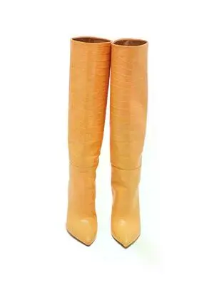 Paris Texas Croc-embossed Leather Knee-high Stiletto Boots