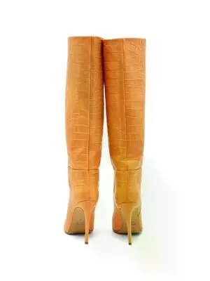 Paris Texas Croc-embossed Leather Knee-high Stiletto Boots