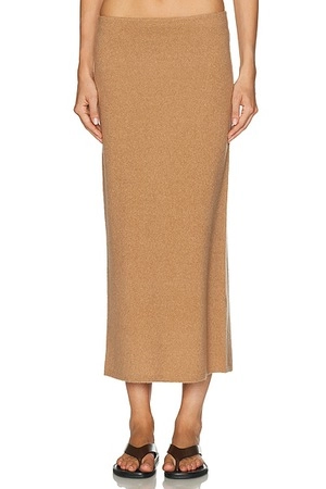 Gabriela Hearst Narayan Cashmere Silk Midi Skirt - Camel