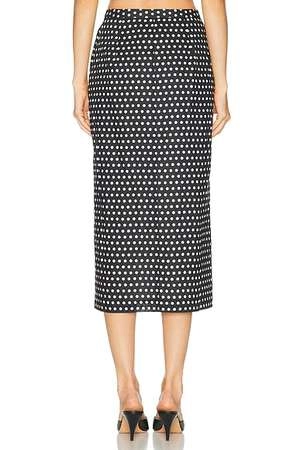 FRAME Polka Dot Midi Skirt