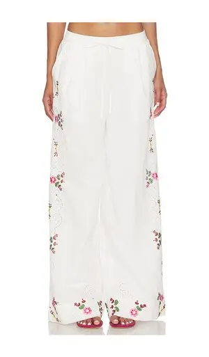 Essentiel Antwerp Janai Embroidered Wide Leg Trousers - Multi