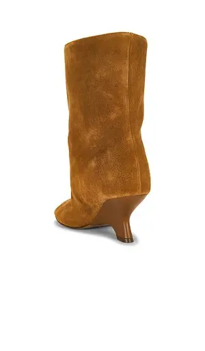 GIA BORGHINI Heeled Open Toe Boot In Suede - Brown
