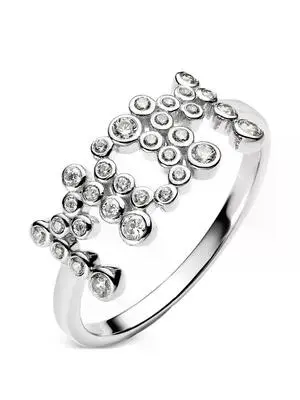 MARIA BLACK Rhodium-plated Sterling Crystal-embellished Mom Ring - Silver
