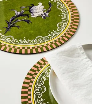 La DoubleJ Disk Set Of 2 Placemats - Green