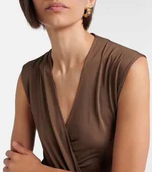 FERRAGAMO Gathered Draped Jersey Mini Dress