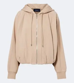 Sportmax Cotton-blend Jersey Hoodie - Beige