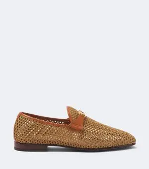 Valentino Garavani Wolfe Vlogo Raffia Loafers - Beige
