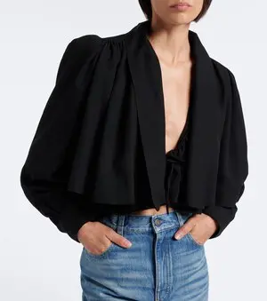 Chloé Gathered Cropped Faille Jacket