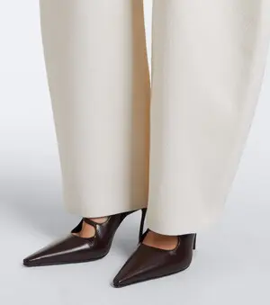 Alaïa Wool Crepe Barrel-leg Trousers - White