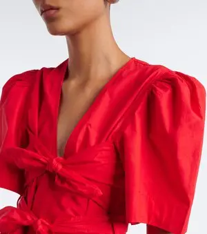 GANNI Bow Detail Cotton Poplin Blouse
