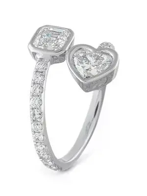 LB EXCLUSIVE 18k White Gold Diamond Bypass Ring